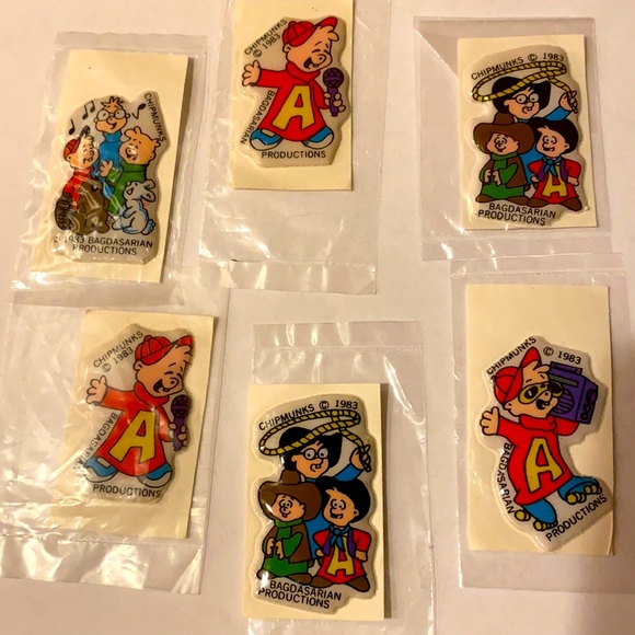 Accessories | Vintage Alvin And The Chipmunks 1983 Puffy Stickers Set ...